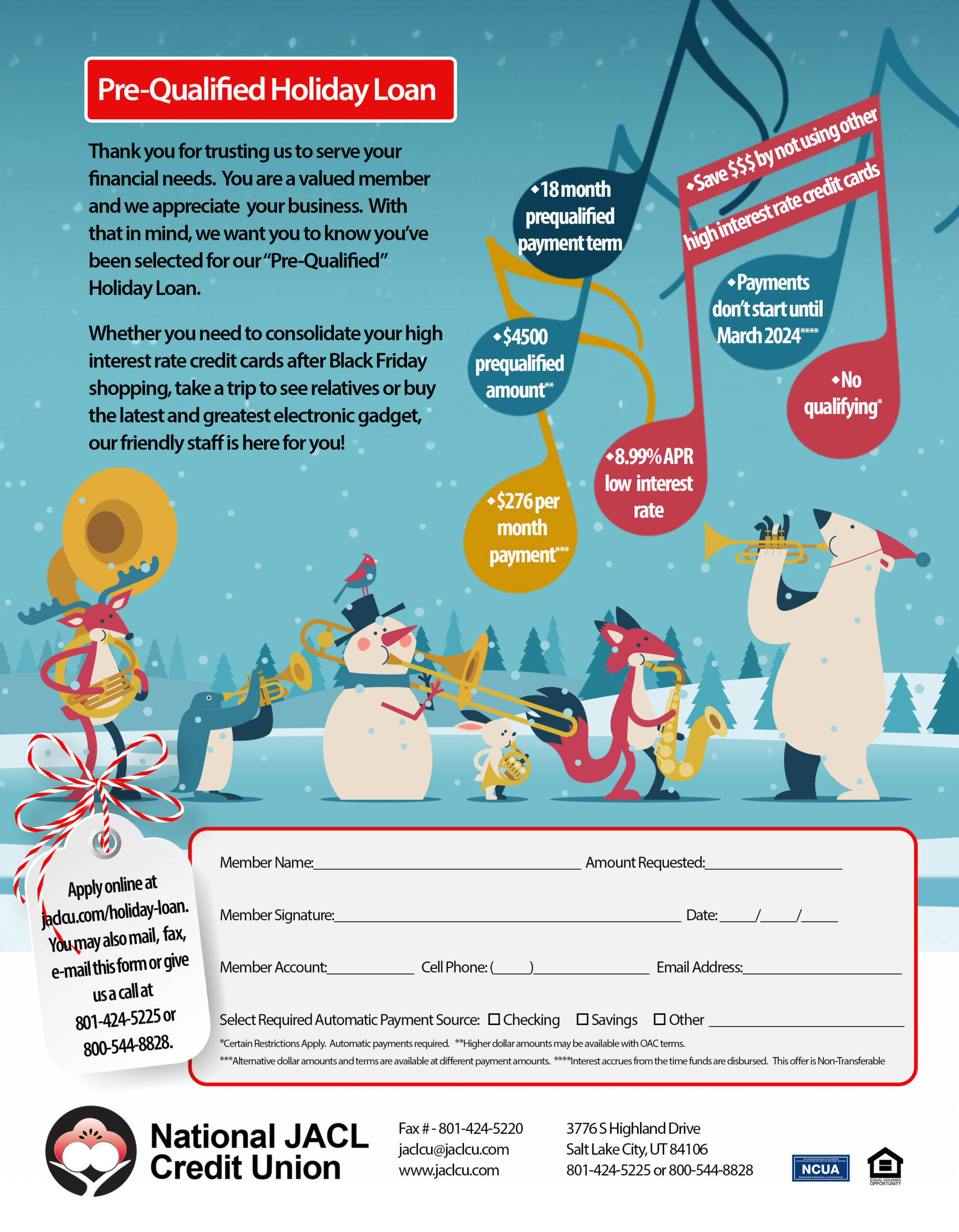 Holiday Loan Special - National JACL Credit Union